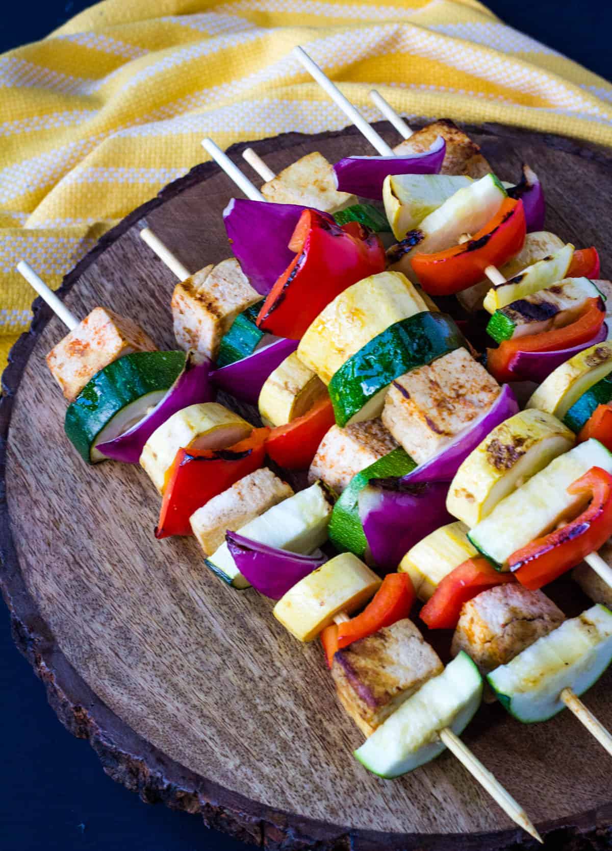 Vegan Kebab Skewers with Marinated Tofu - Keeping the Peas