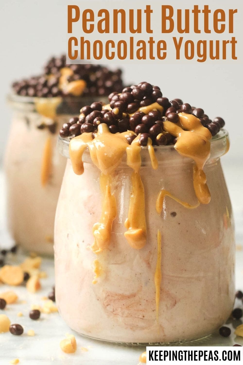 Peanut Butter Yogurt with Chocolate (Dairy-Free) - Keeping the Peas